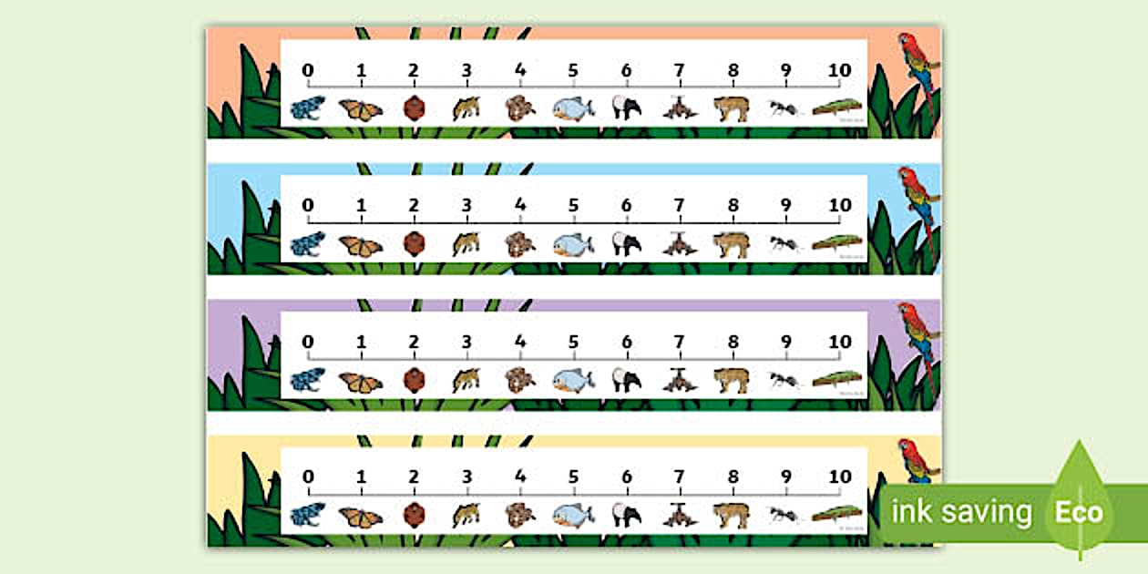Jungle & Rainforest Number Line (0-10) (Teacher-Made)