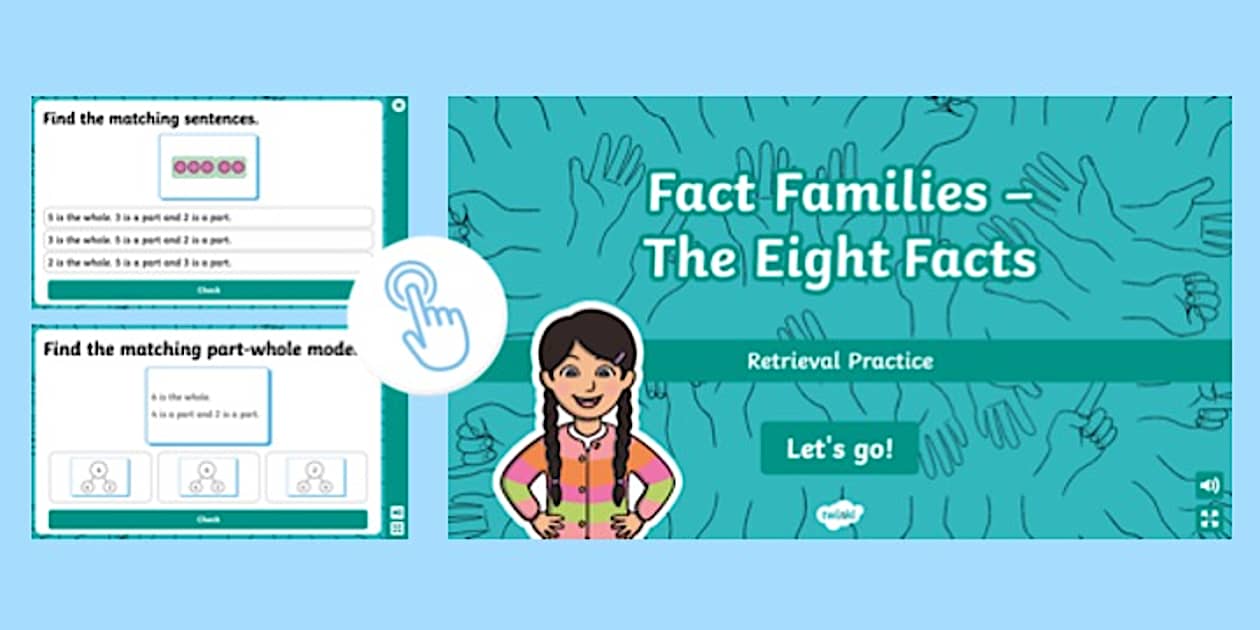👉 Retrieval Practice: Subtraction – Fact Families – The 8 Facts Interactive
