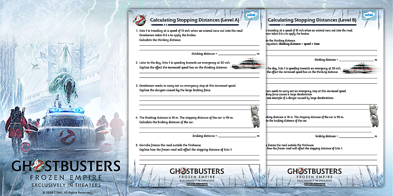 FREE! - Ghostbusters: Calculating Stopping Distances