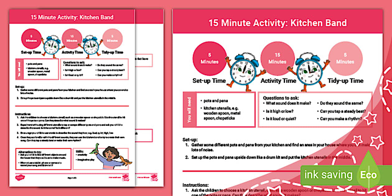 👉 15-Minute Activity: Kitchen Band (Hecho por educadores)