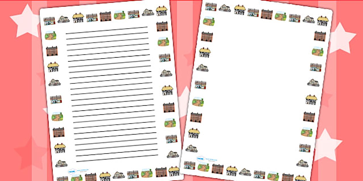 Editable Town and Country Portrait Page Borders - Twinkl
