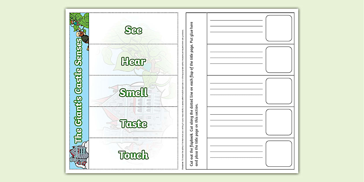 The Giant's Castle Senses Flapbook Activity (teacher made)