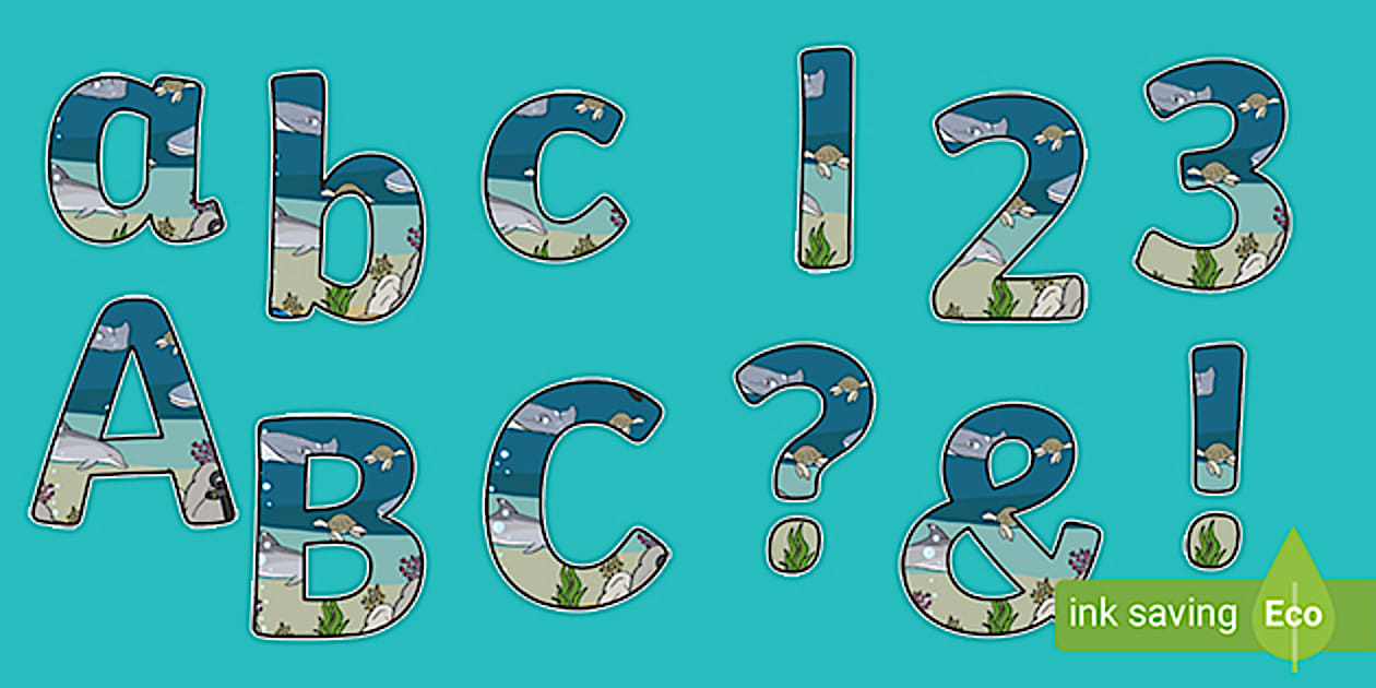 Ocean Lettering Pack (teacher made) - Twinkl