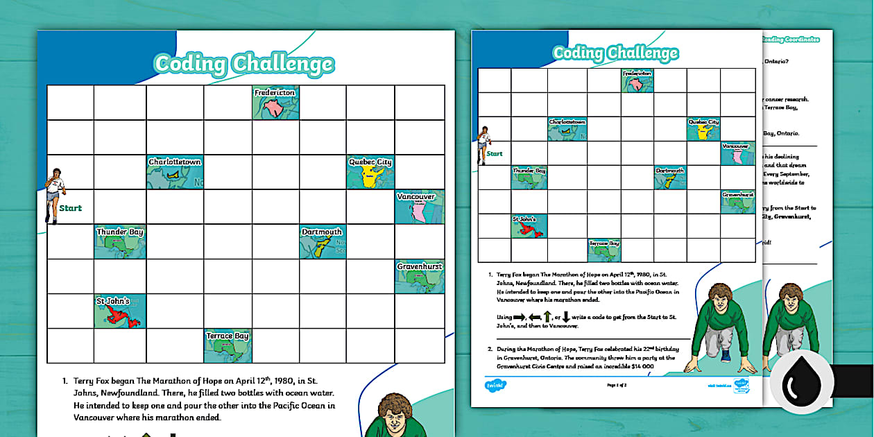 Terry Fox Coding Challenge (Hecho por educadores) - Twinkl