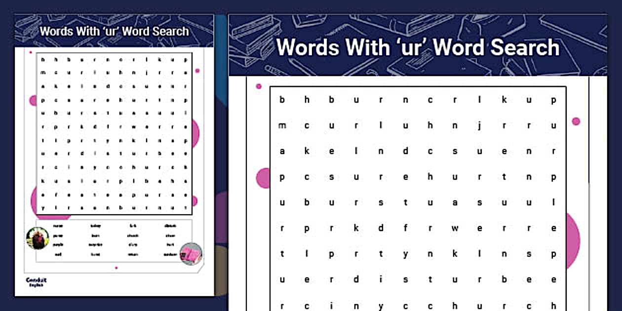Reinforcing Sounds: Words With 'ur' Word Search - Twinkl