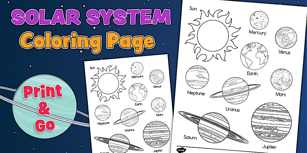 Solar System Coloring Page (teacher made) - Twinkl
