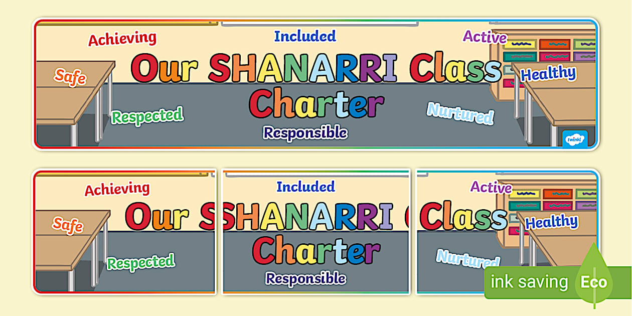 Our SHANARRI Class Charter Display Banner (teacher made)