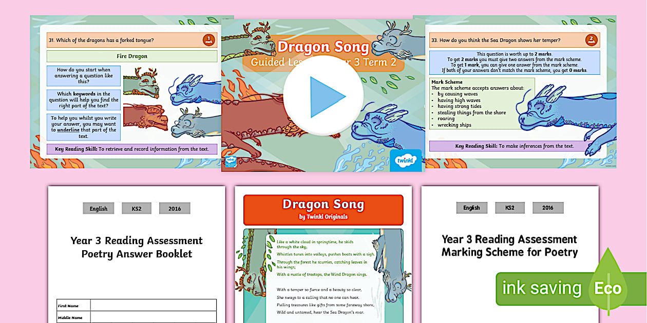 Year 3 Term 2 Poetry Reading Assessment Guided Lesson Teaching Pack