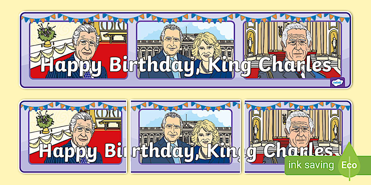 Happy Birthday, King Charles Display Banner (Teacher-Made)