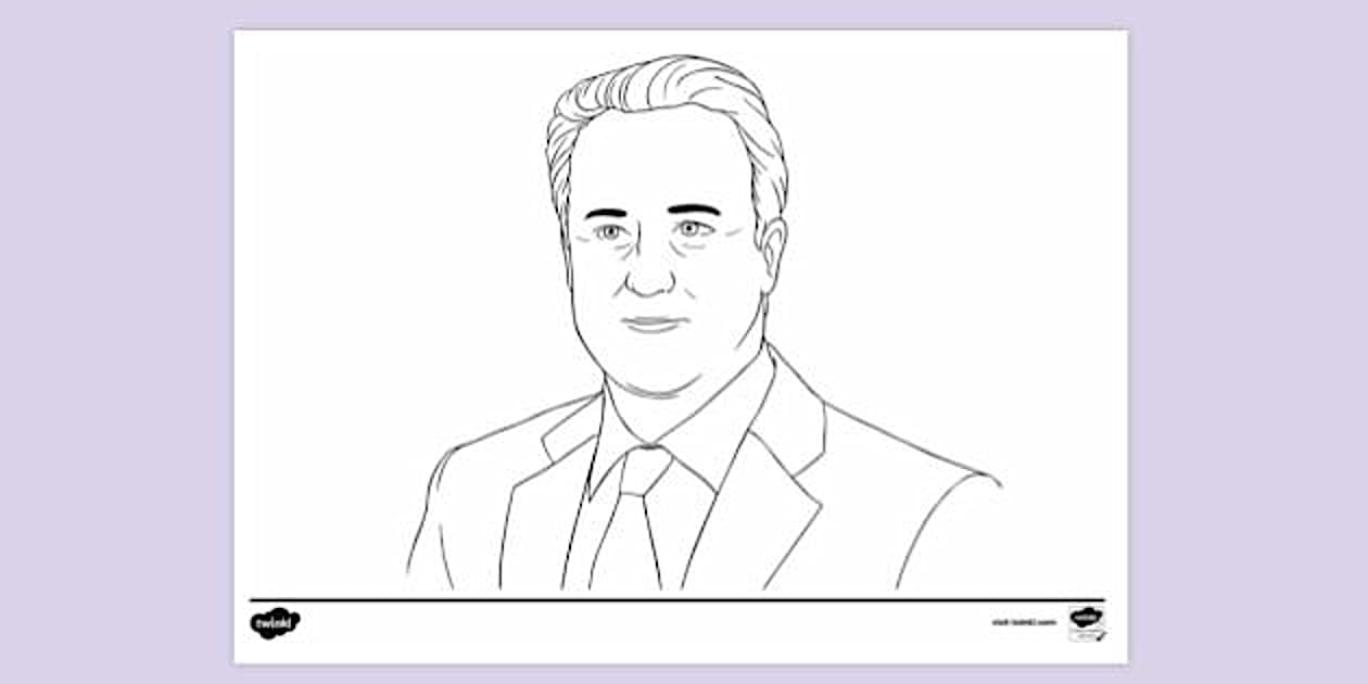 David Cameron Colouring Sheet | Colouring Sheets - Twinkl
