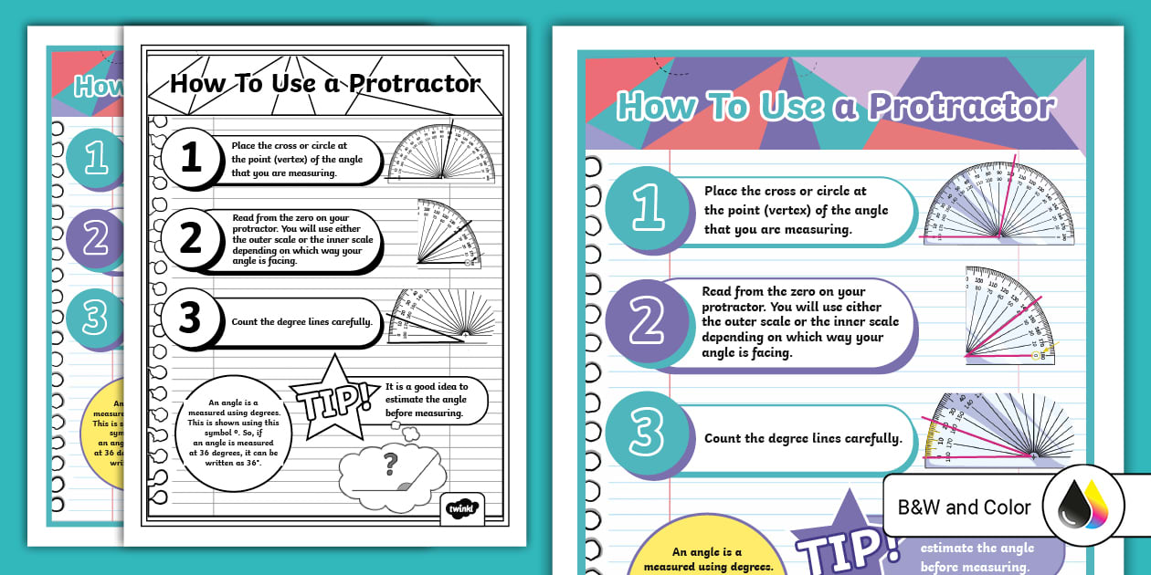 Fourth Grade How To Use a Protractor Poster (teacher made)