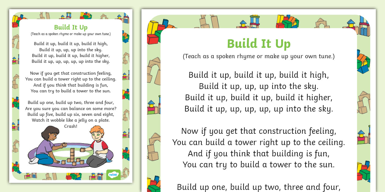 👉 Build It Up Rhyme Display Poster | Twinkl - Twinkl