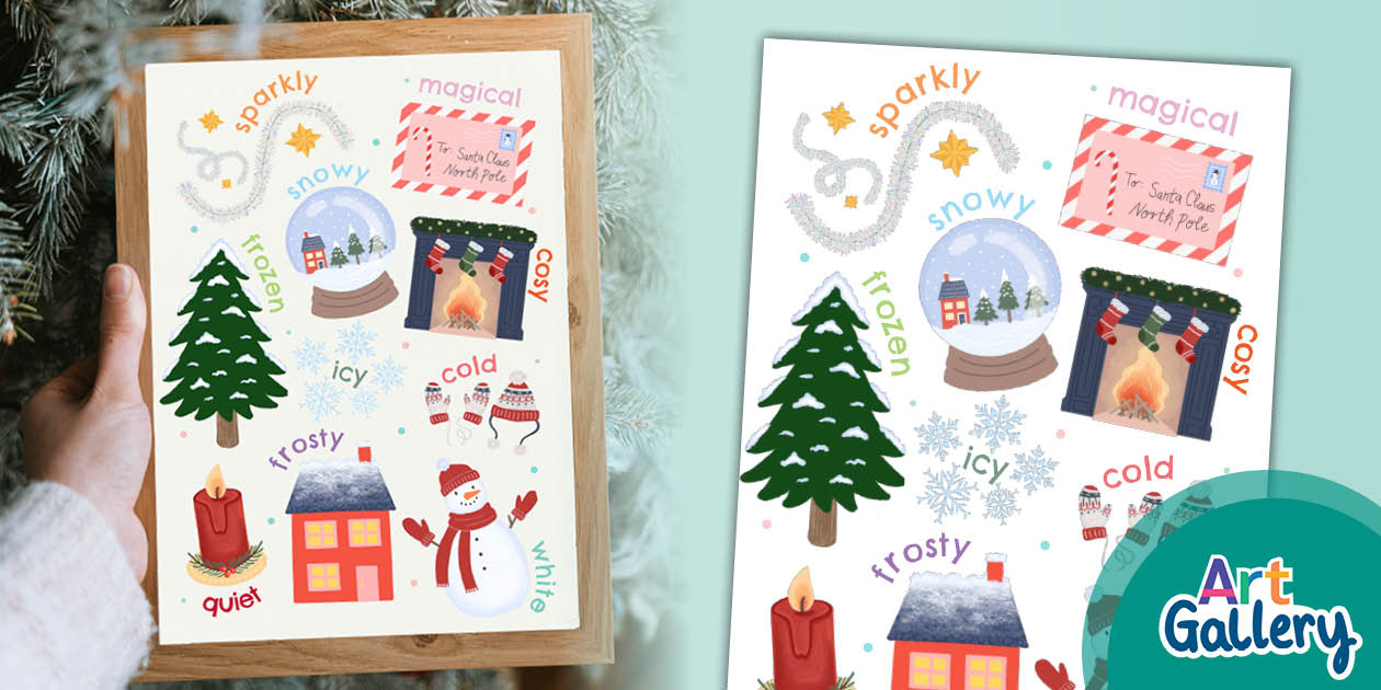 Winter Adjectives Poster (teacher made) - Twinkl