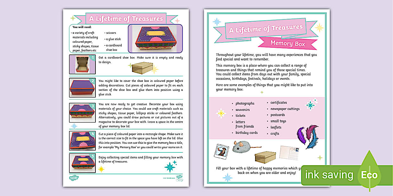 A Lifetime of Treasures Memory Box Craft Activity - Twinkl