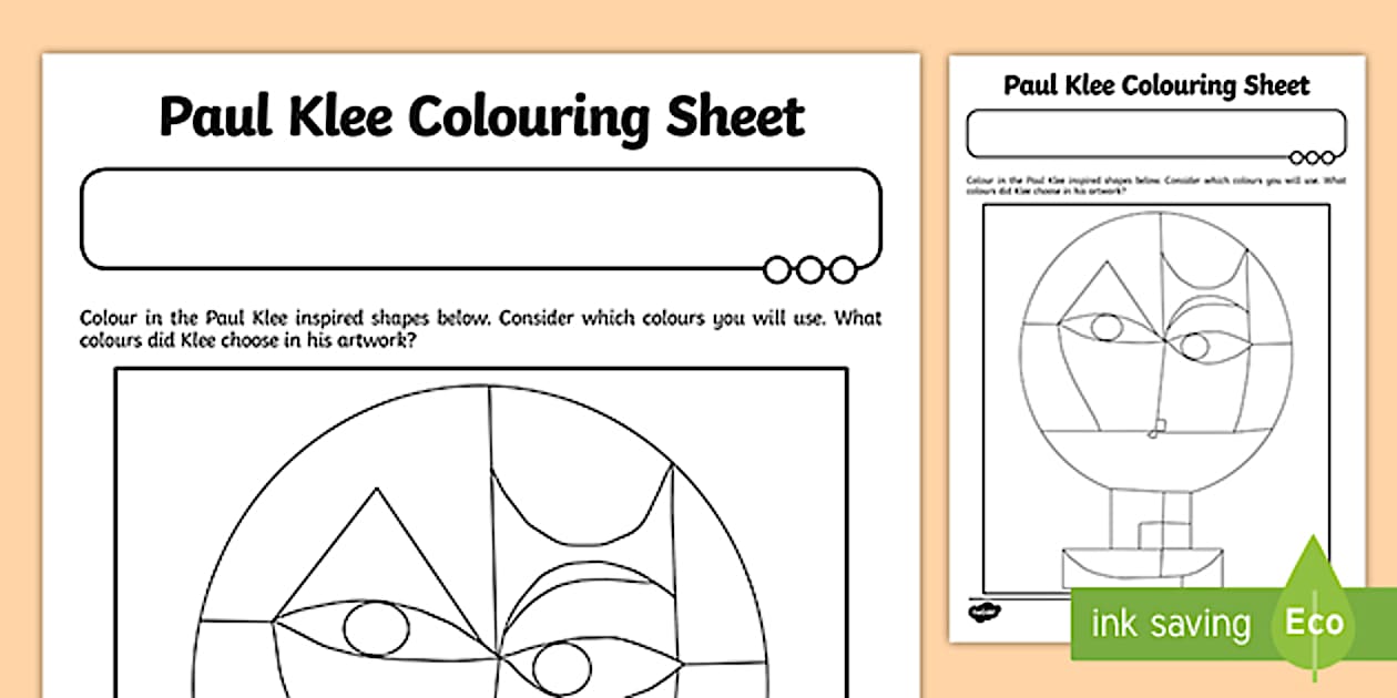 Paul Klee Colouring Sheet - Twinkl
