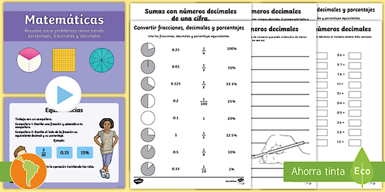 Paquete de actividades: Números decimales