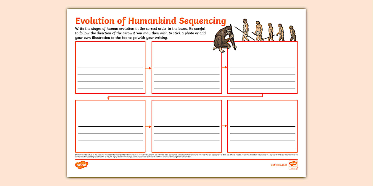 Evolution of Humankind Sequencing Mind Map (teacher made)