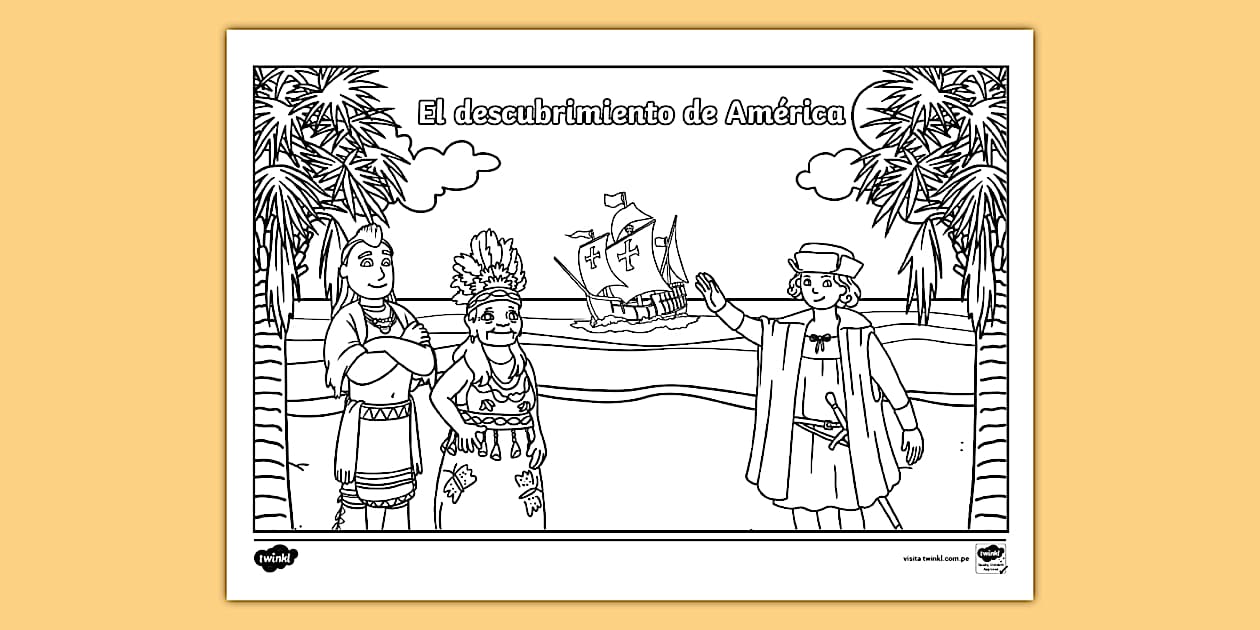 Descubrimiento de América para colorear | Twinkl - Twinkl