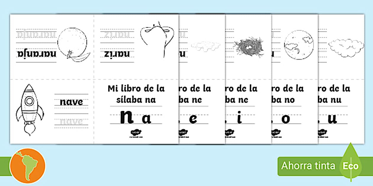 Mini libros de la letra n- Guía de trabajo - Twinkl