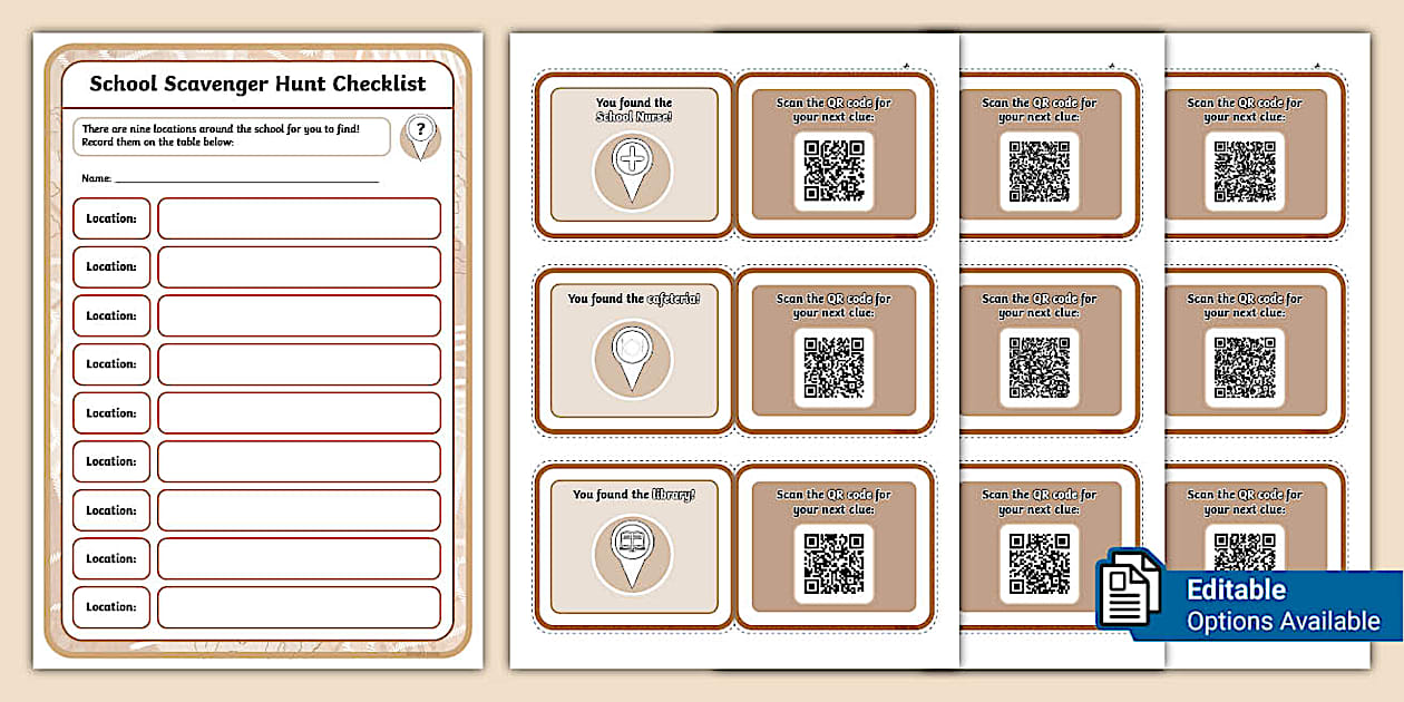 Back to School Scavenger Hunt - QR Codes - UAE - Twinkl