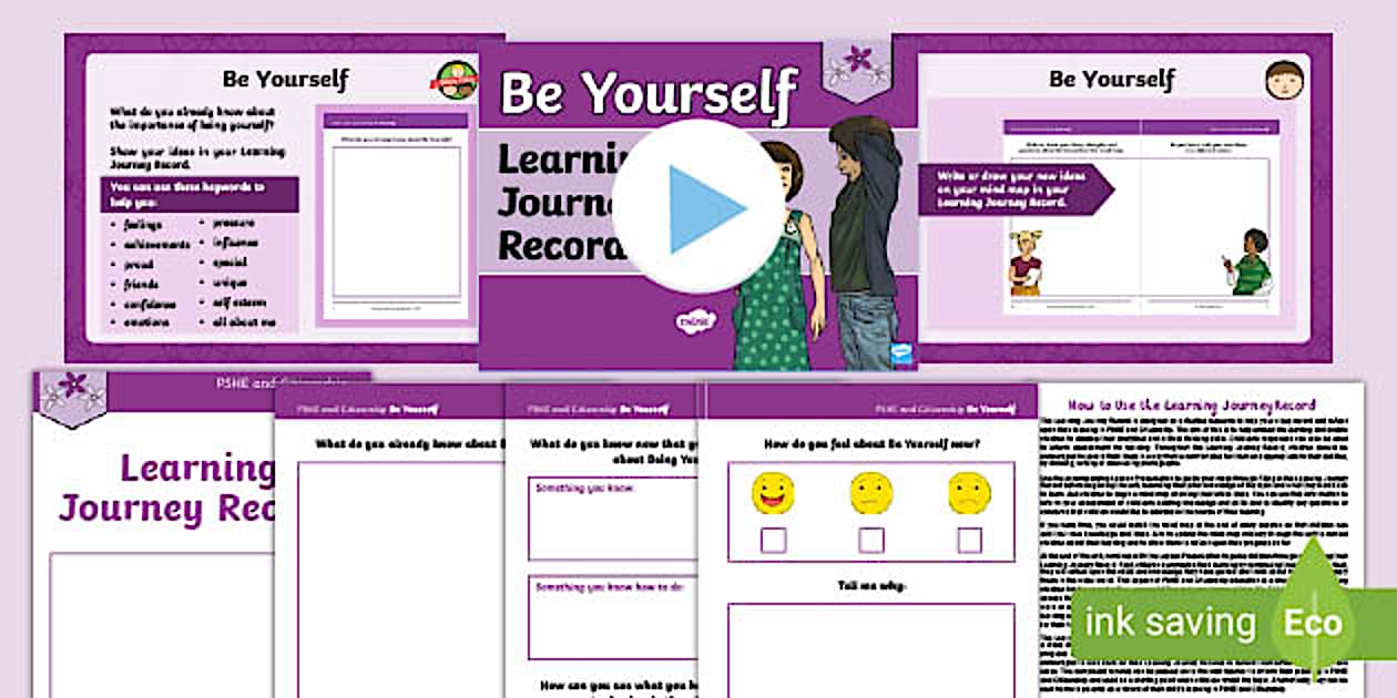 PSHE: LKS2 Be Yourself - Learning Journey Record - Twinkl