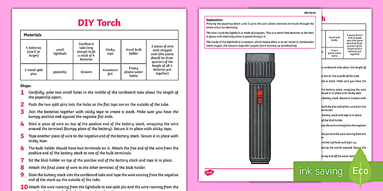 Battery Torch Step-by-Step Instructions - Science and STEM