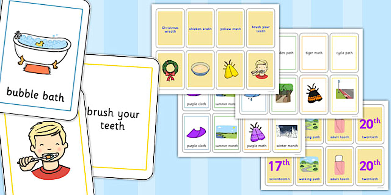 Three Syllable Final Voiceless 'th' Sound Playing Cards - final th