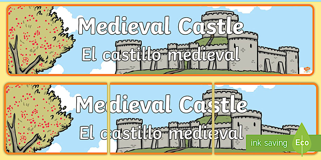 Medieval Castle Display Banner - English / Spanish - EAL, Medieval Castle