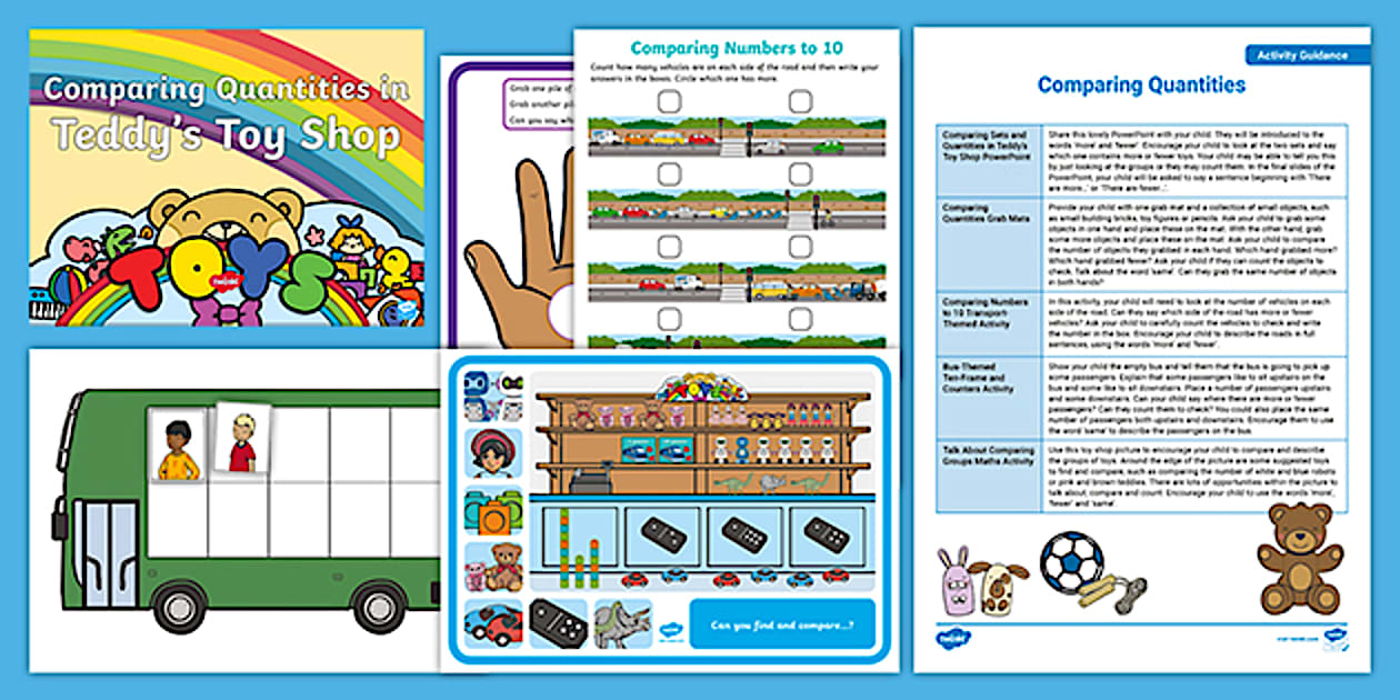 👉 EYFS School Closure Maths Activity Pack - Comparing Quantities (Ages ...