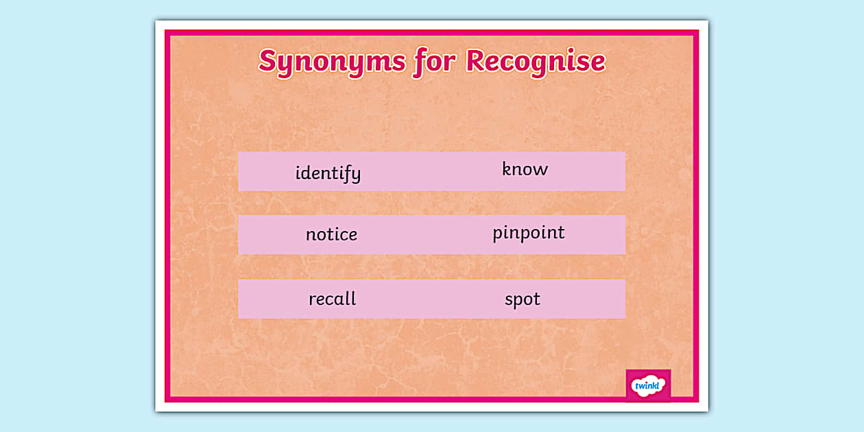 Other Words For Recognise Word Mat