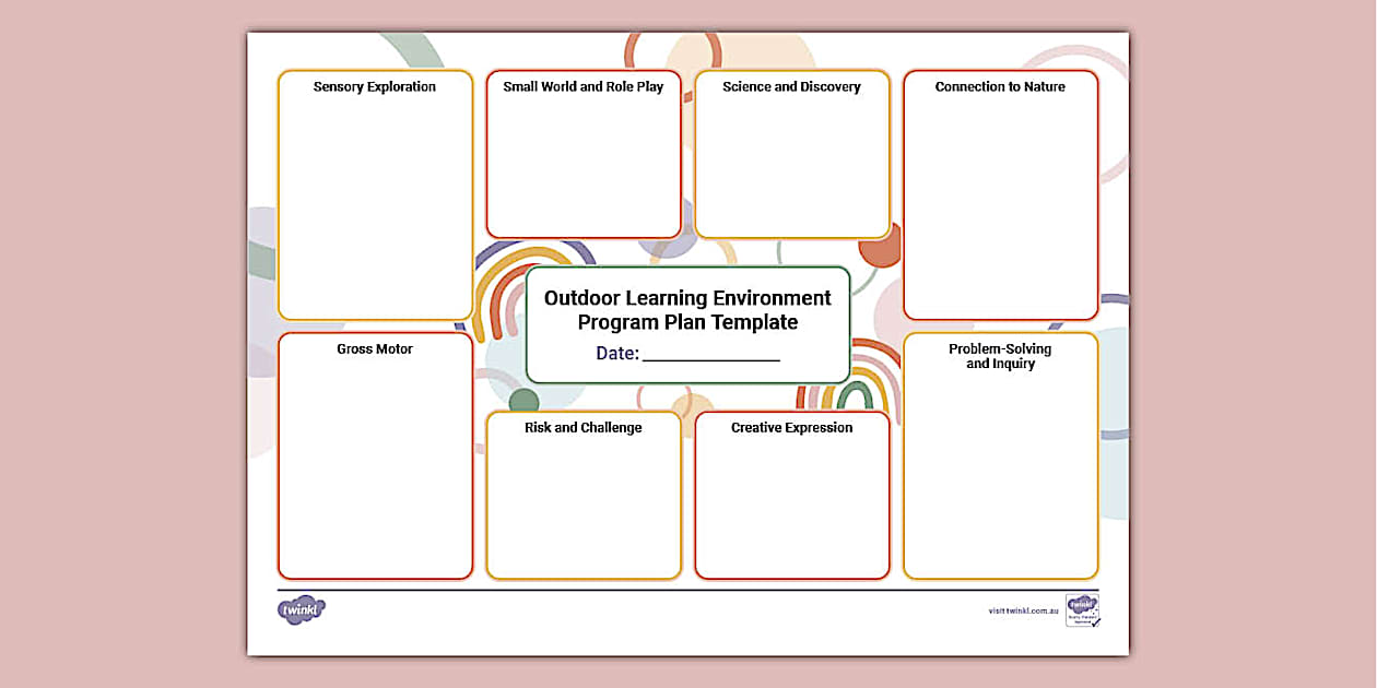 Muted Rainbow Outdoor Program Plan Template (teacher made)