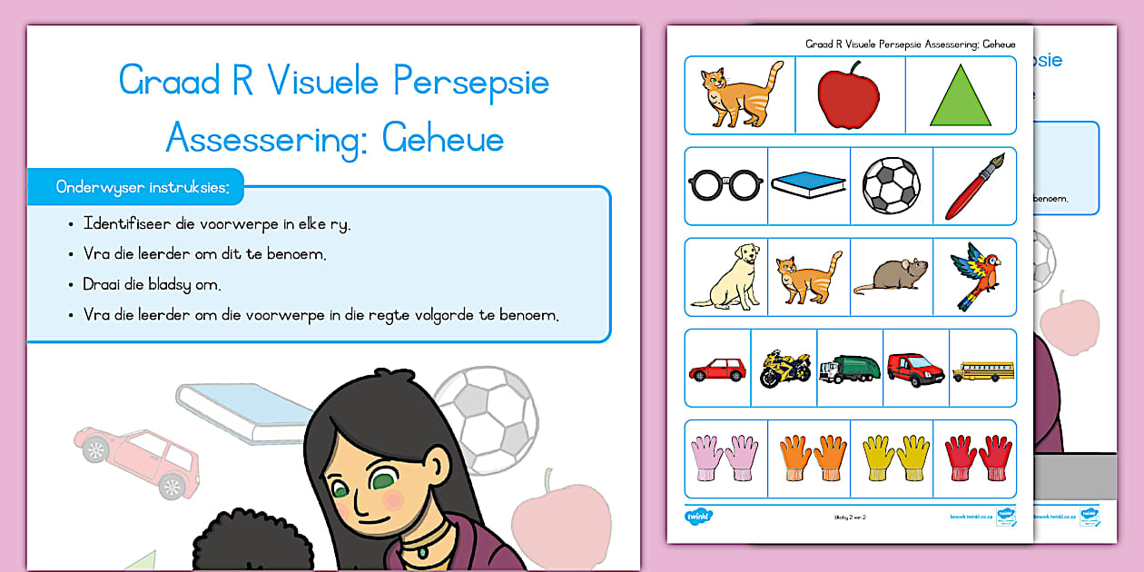 Graad R Visuele Persepsie Assessering: Geheue (teacher made)