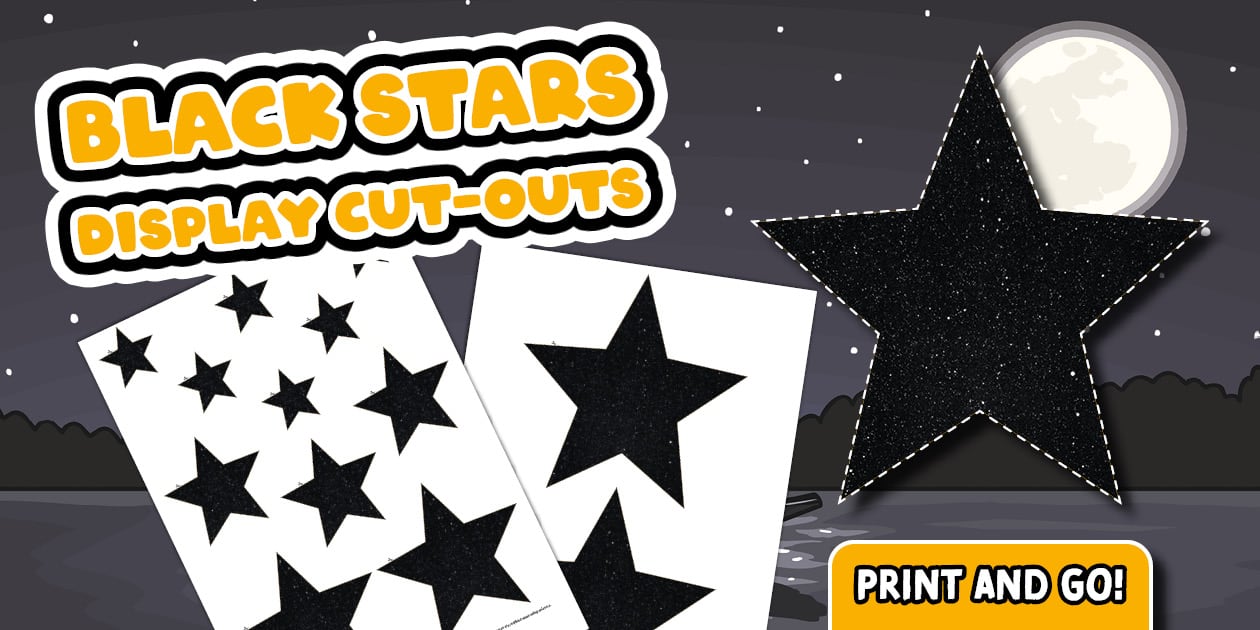 Black Stars Display Cut-Outs