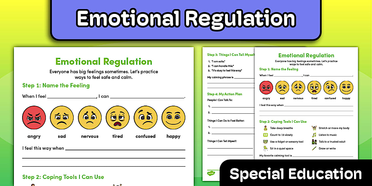 Emotional Regulation Worksheet | SPED | Twinkl USA
