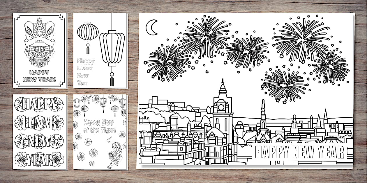 Lunar New Year Colouring Card Pack | Twinkl Party - Twinkl
