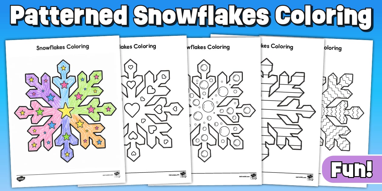 Patterned Snowflakes Coloring Pages