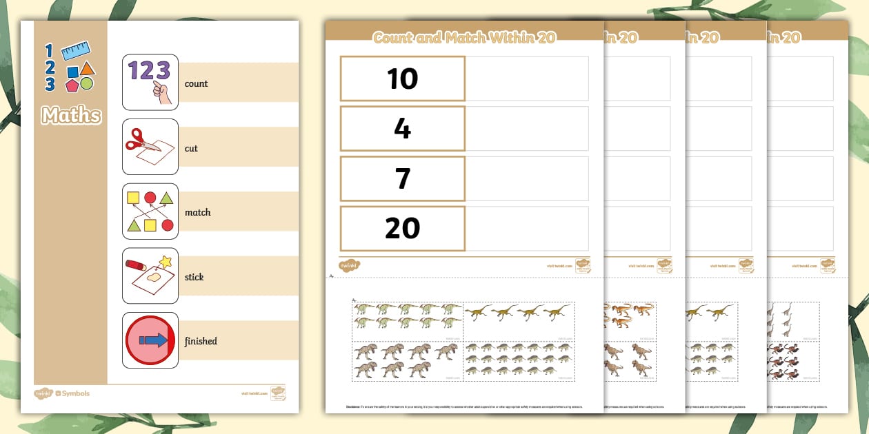 👉 * NEW * SEND Structured Steps Dinosaur Count and Match Within 20