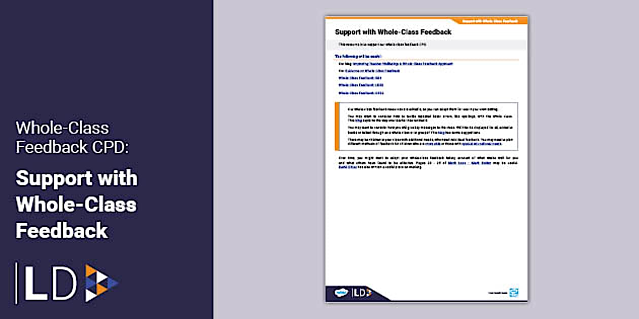 Support with Whole-Class Feedback (teacher made) - Twinkl