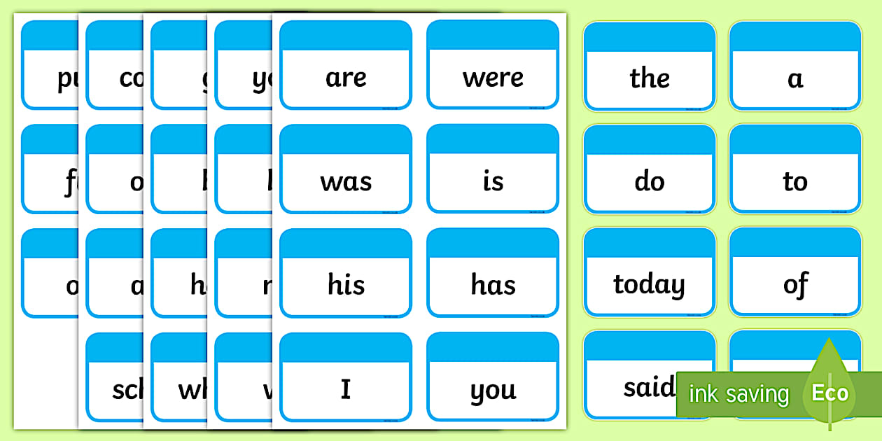 VIC Year 1 Irregular Words Flashcards (teacher made)