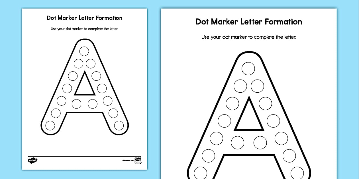 Uppercase Letter A: Dot Marker Letter Formation Worksheet