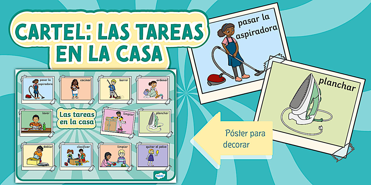 Cartel: Las tareas en la casa