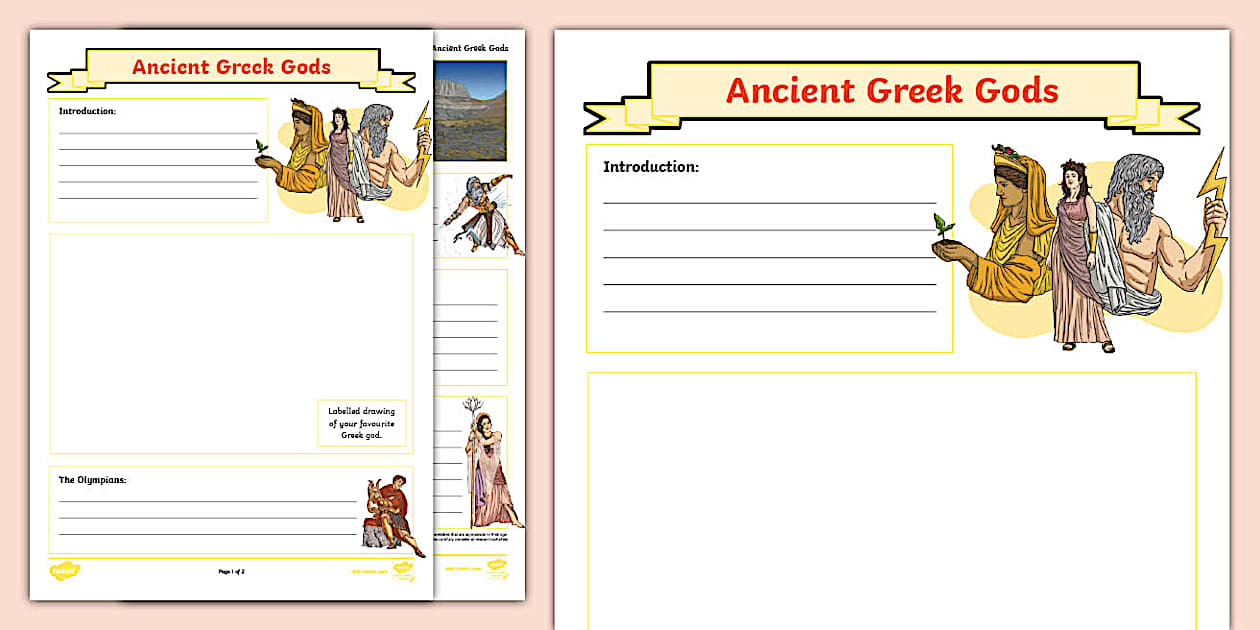 Ancient Greek Gods Non-Chronological Report Template