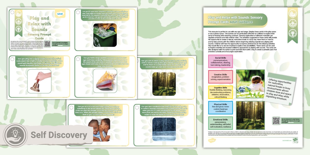 Play and Relax with Sounds Sensory Prompt Cards - Twinkl