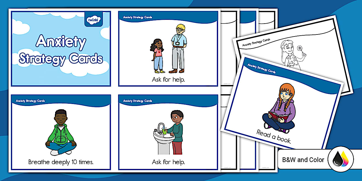 Anxiety Strategy Cards for K-2nd Grade