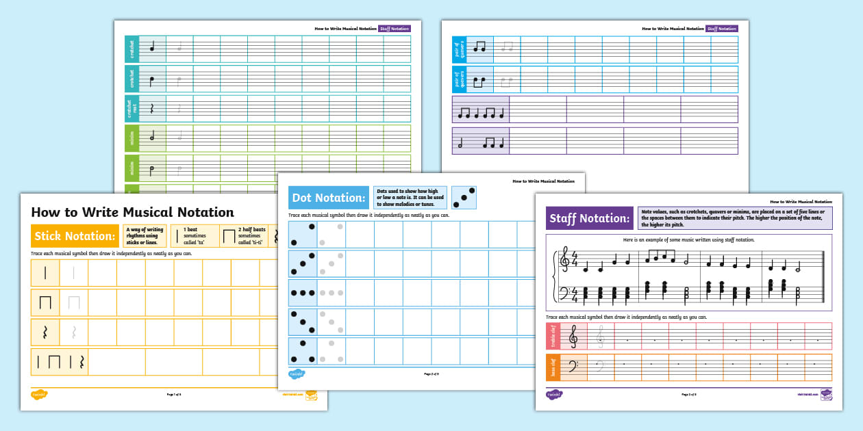 👉 LKS2 How to Write Musical Notation Activity - Twinkl