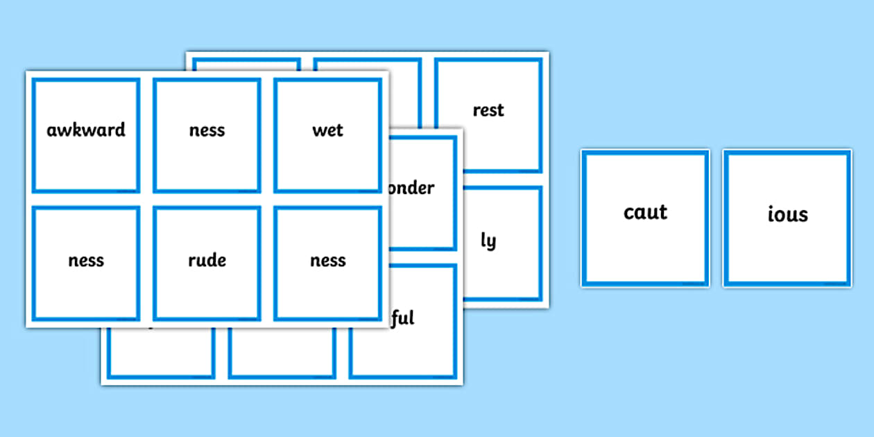 Suffix and Word Ending Matching Cards - ESL Suffix Spelling Game