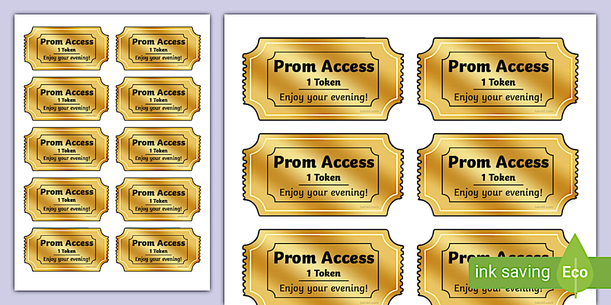 Access to the Prom Tokens (teacher made) - Twinkl