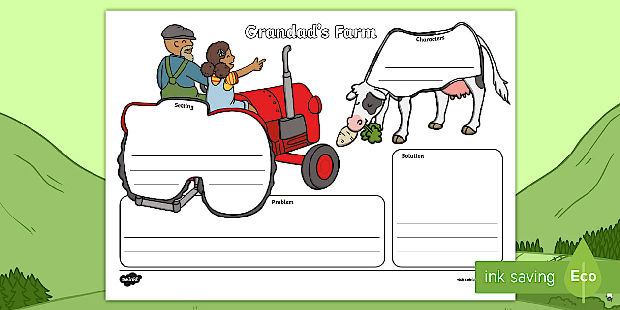 Grandad's Farm Story Map Worksheet / Worksheet - Twinkl