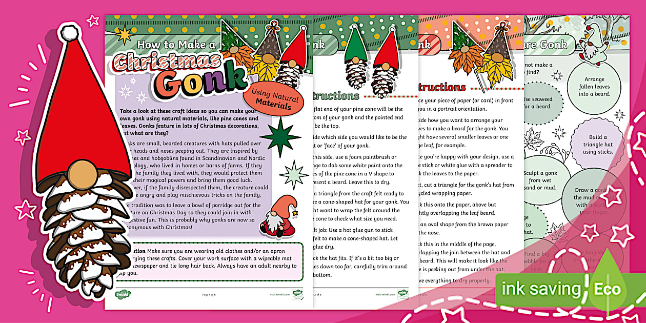 How to Make a Christmas Gonk Using Natural Materials (Ages 5 - 7)