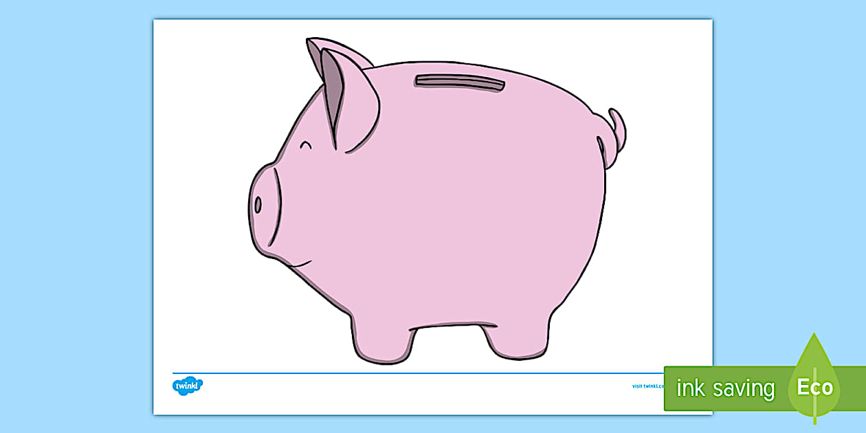 Plain Piggy Bank Worksheet / Worksheet (teacher made)